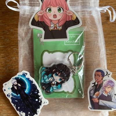 Anime Keychains Stainless Silver Chain Anime - Etsy