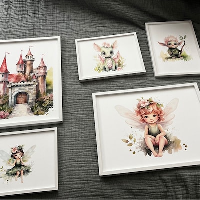 Magical Kingdom Fairy Princess Nursery Prints Set of Nine: Fairies ...