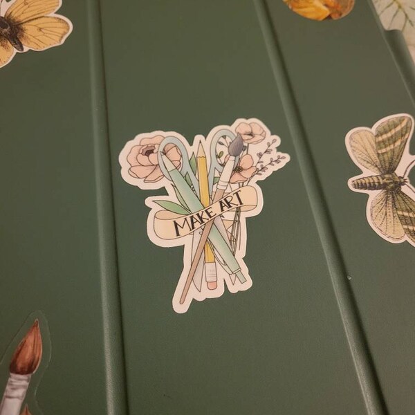 Floral Middle Finger Skeleton Hand Vinyl Sticker Digital Watercolor ...