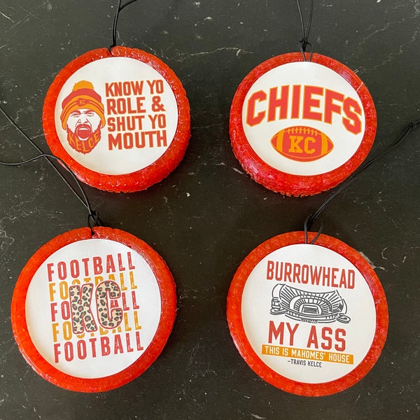 KC Chiefs Freshie Cardstock KC Football Cardstock Rounds Kelce Shut Yo ...