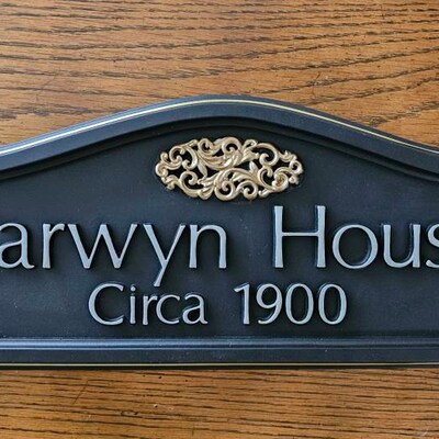 Personalised Solid Cast Resin House Name Sign Woodland Bouquet ...