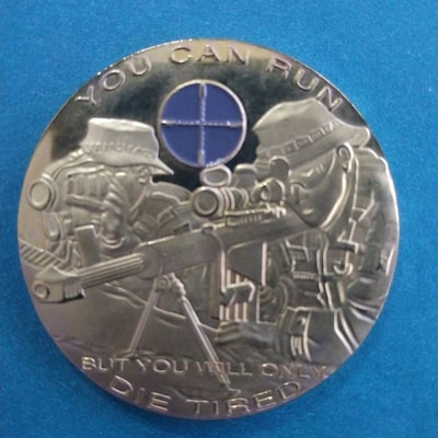 Dog Tags and Combat Boots Colorized 3D in Silver Metal Challenge Coin ...