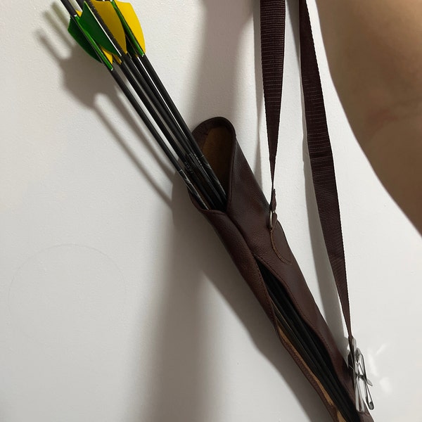 Brown Side Draw Leather Quiver - Reverse Draw Quiver - Etsy
