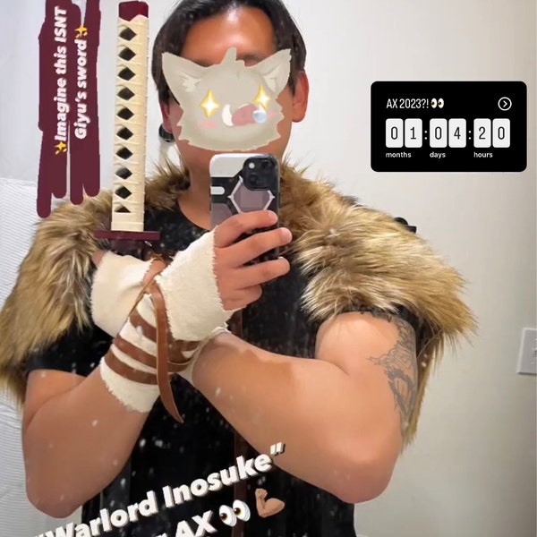 Cream Brown Wolf Fur Shoulder Pelt Drape Leather Single Strap Imitation ...