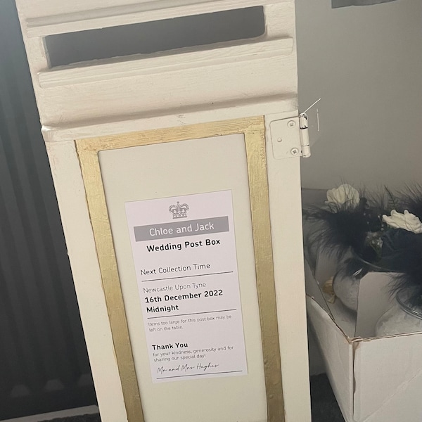 Post Box SIGN ONLY Any Size (for Weddings, Birthdays, Christenings Etc ...