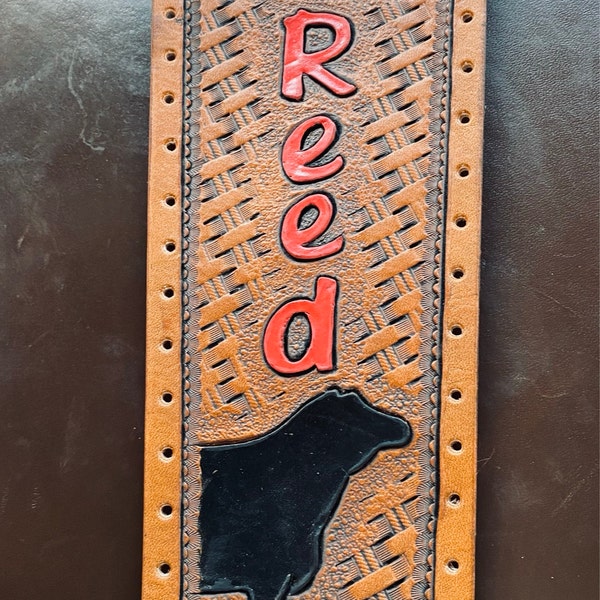 Hand Painted Longear Mule Head Leather Keychain, Leather Keychain, Mule ...