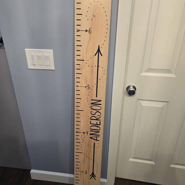 Custom Wooden Growth Chart for Kids - Personalized Height Measuring ...