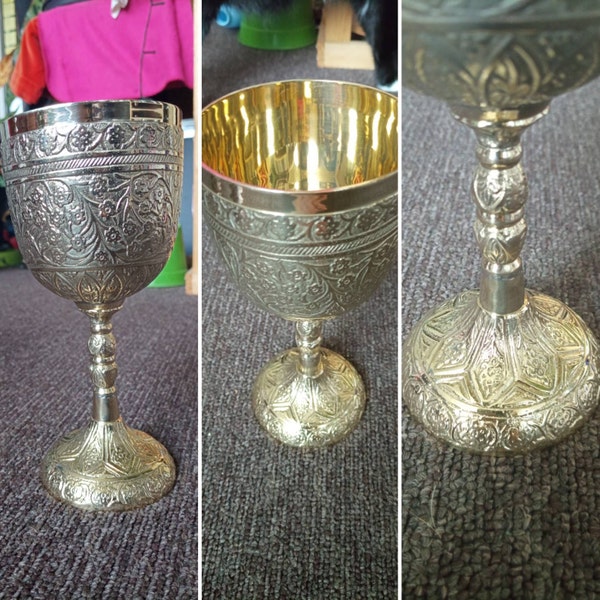 Handmade Brass Goblet for Communion Gold Chalice Cup Arthur King ...