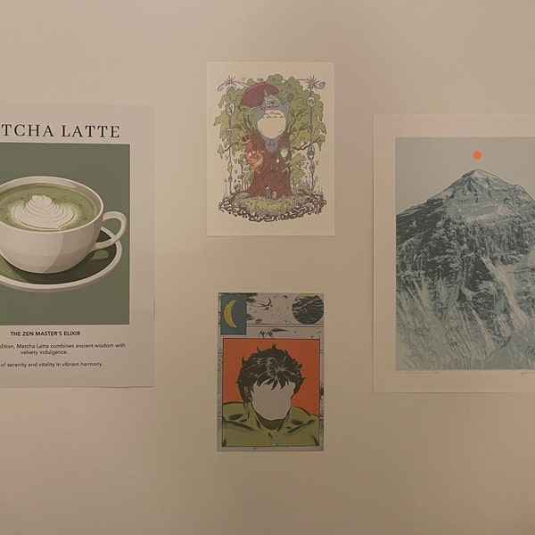 Matcha Latte Poster | Tea Coffee Print | Japanese Tea | Retro Beverage ...