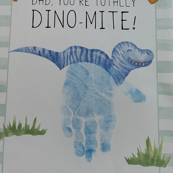 Father's Day Gift Dino-mite Dad Printable, Hand Print Craft From ...