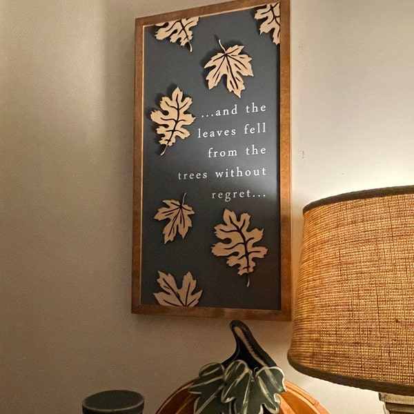 Fall Wood Sign, Fall Leaves, Fall Home Decor, Lasercut Wood Sign, Signs ...