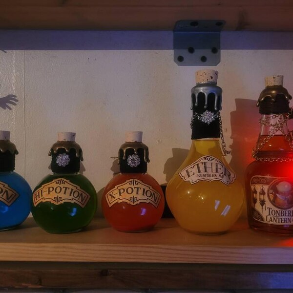 Final Fantasy Inspired HOLY WATER Potion Bottle With Magical Swirling ...