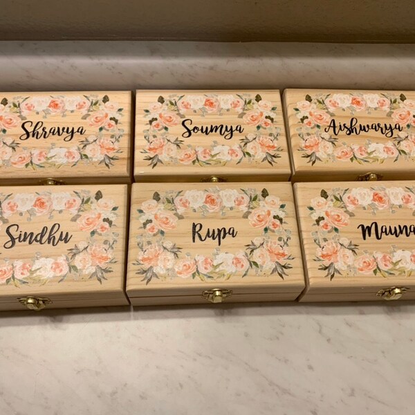 Flower Girl or Bridesmaids Gift Box Jewelry Box Personalized Name ...
