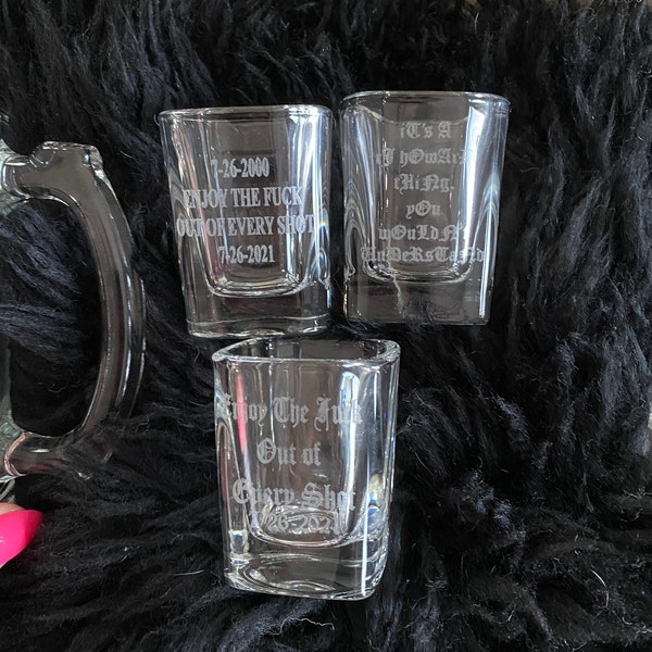 Personalized Square Shot Glass, Custom Engraved Shot Glass, Your Text ...