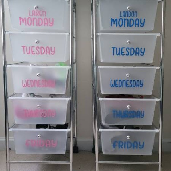 Days of the Week Decals, Days of the Week Stickers, Weekday Decals ...