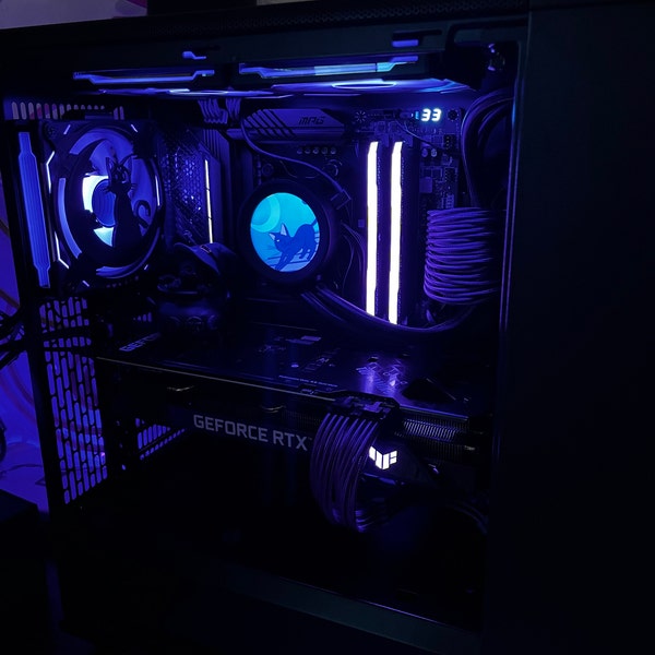 Crescent Moon Cat Gaming Computer Fan Shroud / Grill / Cover - Custom ...