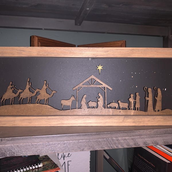 Small Wood Nativity Sign | Christmas Sign Decor | Christmas Sign | Wood ...