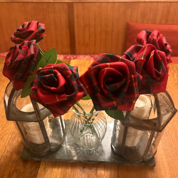 Love of Scotland Tartan Stem Rose - Etsy