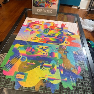 Chromatic colourful 1000-piece Puzzle for Adults With a Psychedelic ...