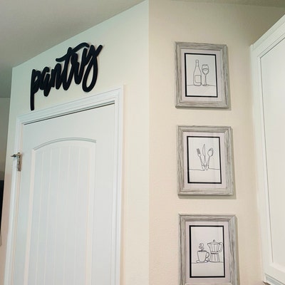 Set of 3 Line Drawing Printable Kitchen Decor ,kitchen Wall Art, Dining ...