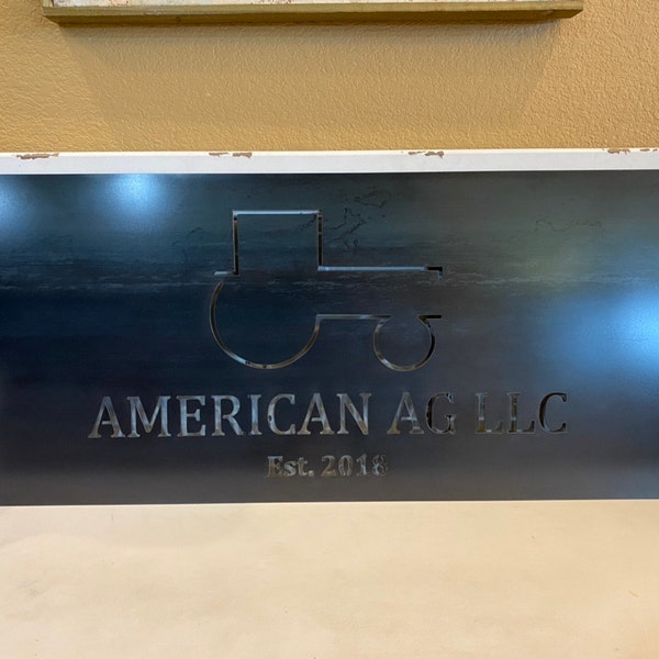 16"h X 36"l Custom Metal Business Sign With Your Logo | Outdoor Office ...