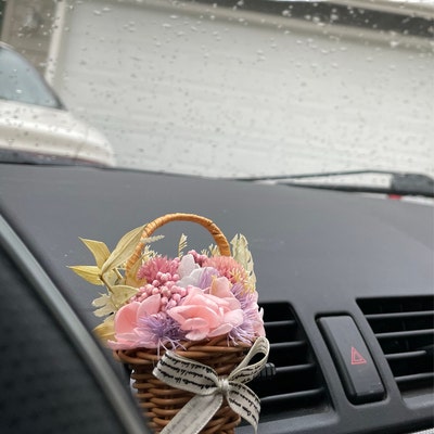 Handmade Mini Natural Dried Flower Bouquet rosy Car - Etsy