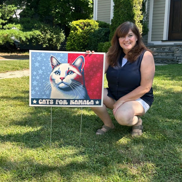 Dogs for Harris-walz Yard Sign, Cute Patriotic Dog Lovers Voting for ...