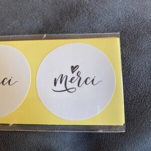 24 Merci Stickers, Thank You, Gift Stickers, Favor Sticker, Packaging ...