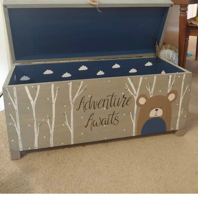 Toy Box Rolling Toy Box Toy Box Kids Toy Chest Wood Toy Box Toy Box on ...