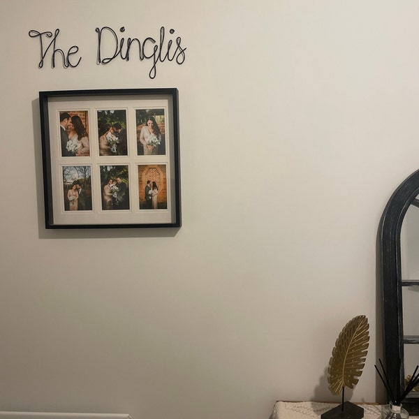 Wire Family Name Sign, Family Name Wall Artwire Typography, Wire Art ...