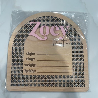 Baby Birth Announcement Sign, Boho Baby Arch Name Sign, Boho Birth ...