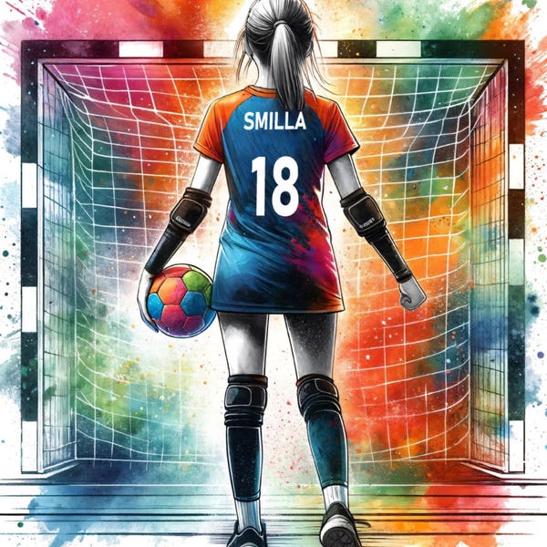 Personalized Handball Player Poster | Customizable Girl Poster ...