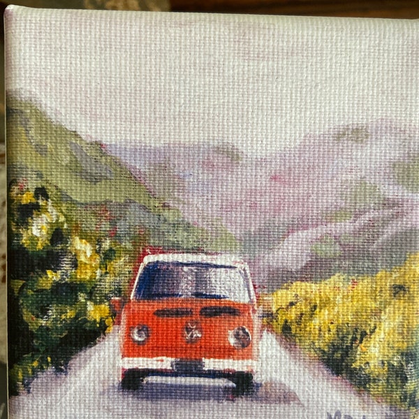 Small Vwbus Print, Camping Painting , Mountain Print, Print Canvas ...