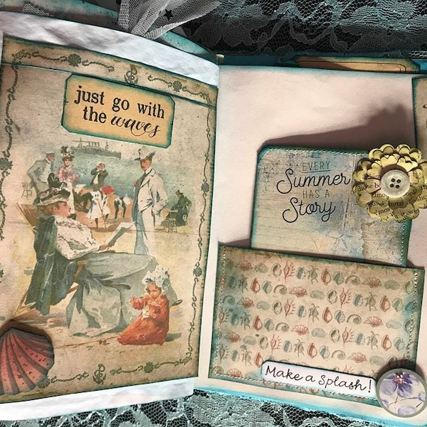 Seaside Junk Journal Kit, Beach, Nautical, Ocean, 5 X 7 Inch Journal ...