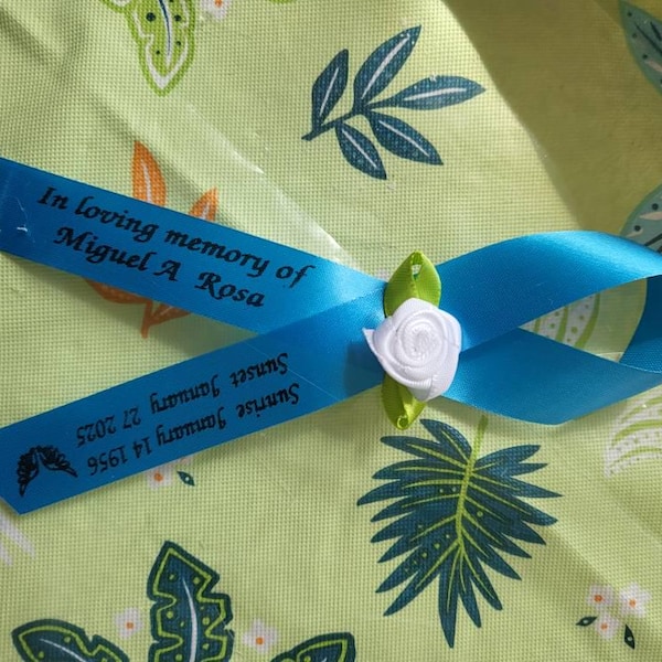 Personalized Memorial Ribbons With Pins for Funeral or Celebration of ...