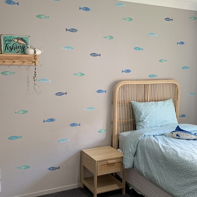 Fish Wall Decals, Blue Underwater Kids Room Stickers, Nautical Nursery ...
