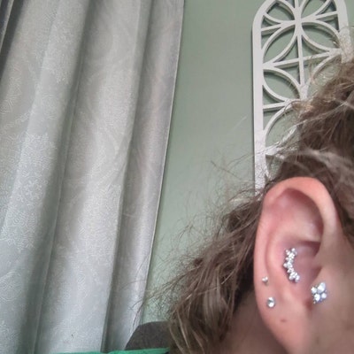 Angel Wings Piercing single Mix Marquise Cz Piercing, 925 Sterling ...