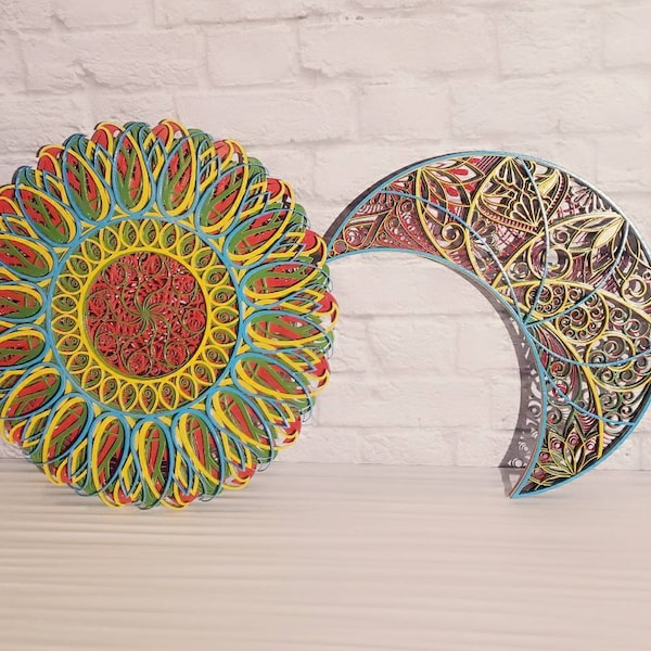 Multilayer Laser Cut Files - the Sun and the Moon - Designs CDR Files ...