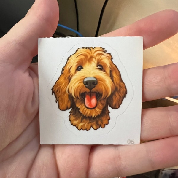 Lively Golden Doodle | Sticker | Personalize | Limited Edition | Decal ...