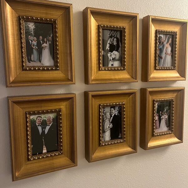 Set of 10 GOLD WEDDING Table Frames Party Favor Photo Frame - Etsy