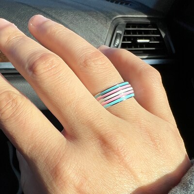 Trans Pride Stainless Steel Ring - Etsy