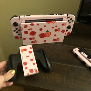 Cute Strawberry Nintendo Switch Skin ,pink Kawaii Nintendo Switch Skin ...