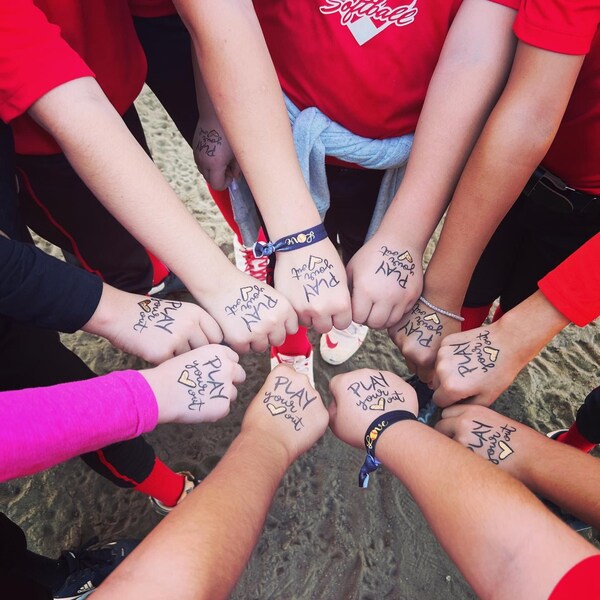 Team Pack of 14 Temporary Tattoos / fight Pink Out Football Team ...