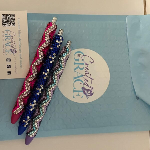 Neon RAINBOW Custom Rhinestone Pen - Etsy