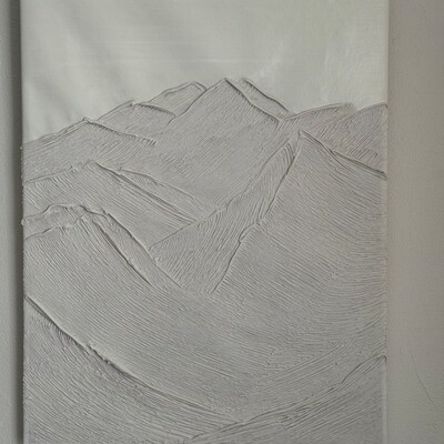 White Texture Abstract Painting Set of 2 White Wall Art Wall Decor ...