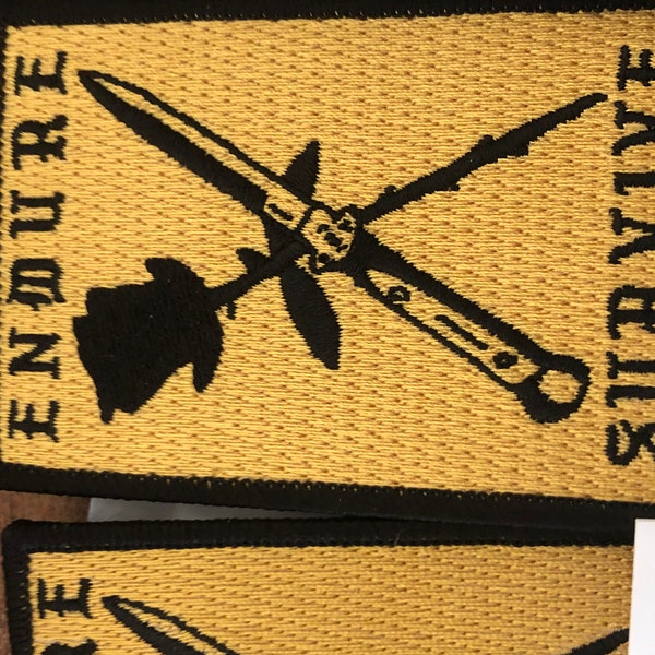 Rose and Switchblade Patch. Endure Survive Iron on Embroidered Patch - Etsy