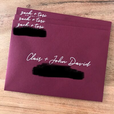 25 A7 or A1 Wine Burgundy Maroon Purple Wedding 5x7 Invitation Pointed ...