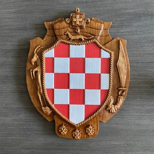 Croatian Coat of Arms, Hrvatski Grb, Oak - Etsy