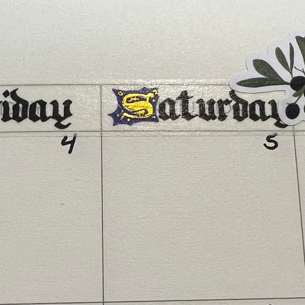 Days of the Week 10mm Medieval Inspired Washi Tape, Planner Washi, Gold ...
