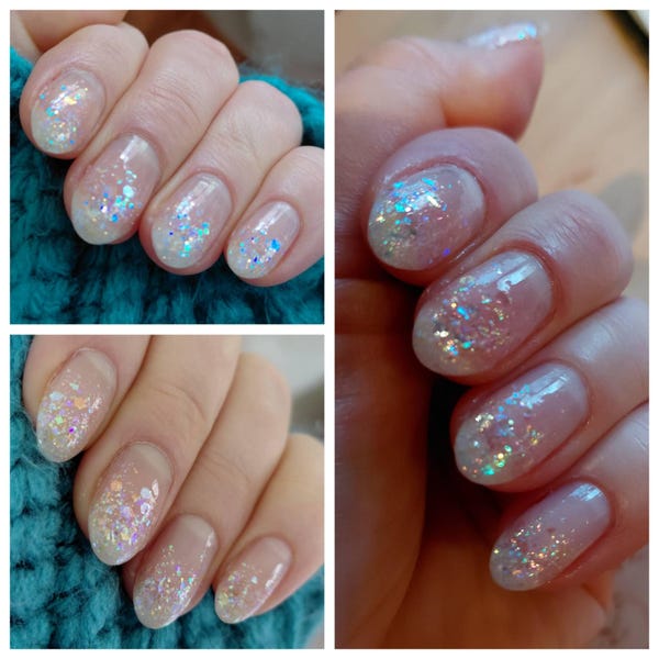 Andromeda -holographic Iridescent Glitter Nail Polish Silver Stars Nail ...